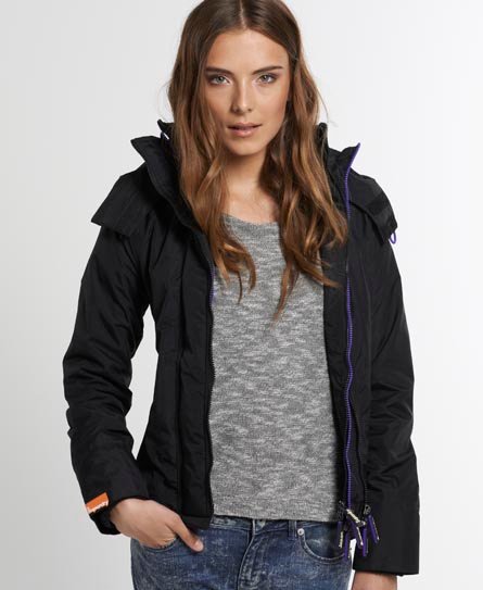 Womens - Arctic Windcheater Jacket in Black/deep Purple | Superdry