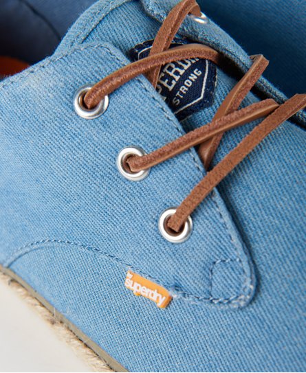 Mens - Skipper Shoes in Mid Blue Denim | Superdry