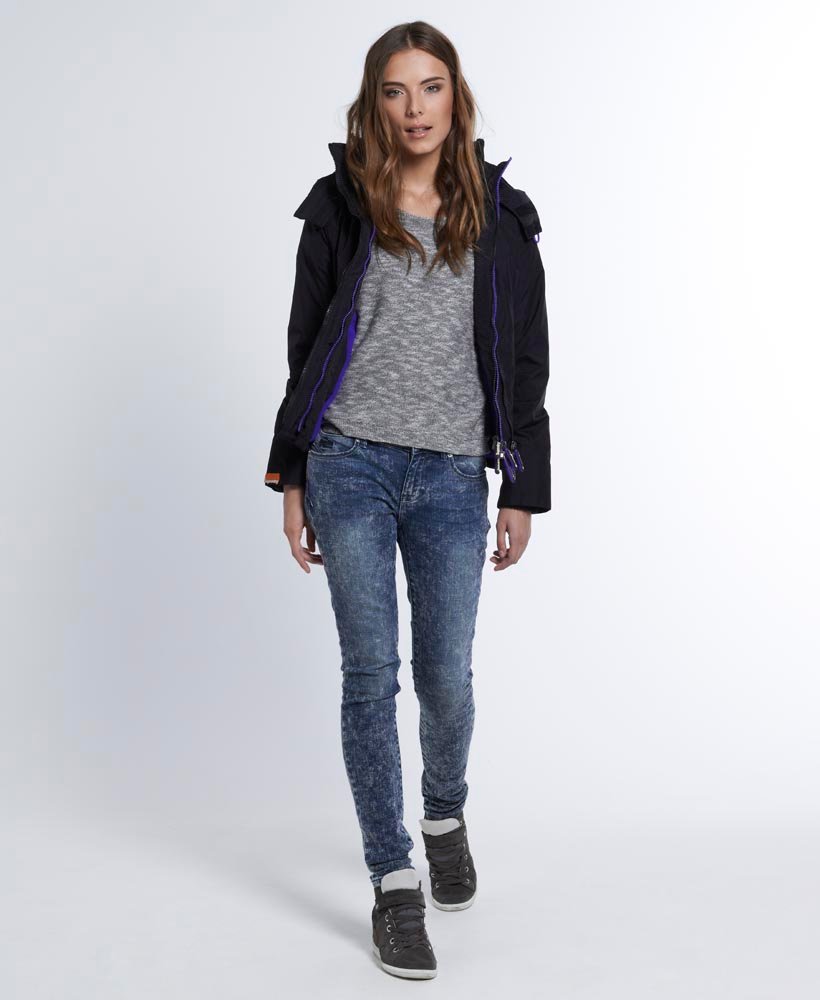 Womens - Arctic Windcheater Jacket in Black/deep Purple | Superdry