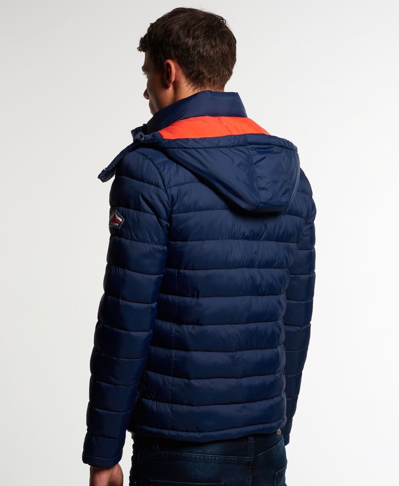 Mens - Fuji Double Zip Jacket in Navy/fire Engine Red | Superdry