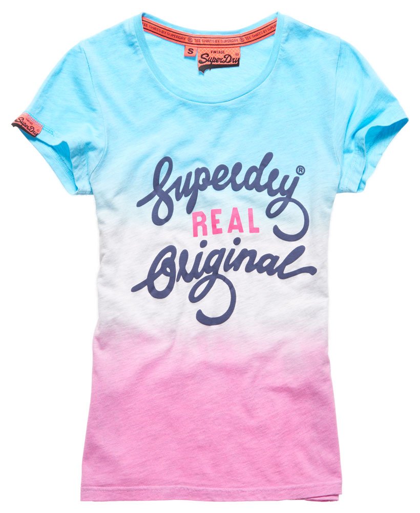 Womens - Real Original Fresh Dip Dye T-shirt in Ice Marl/fluro ...