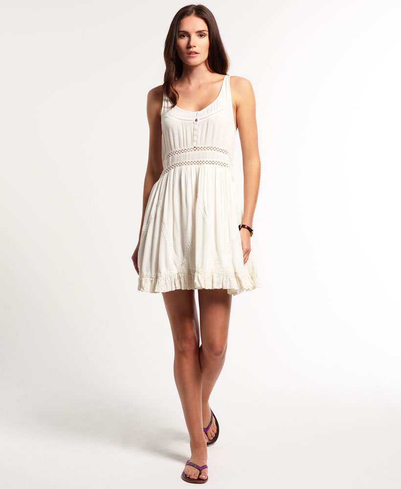 Womens Sheer Chevron Dress In Off White Superdry