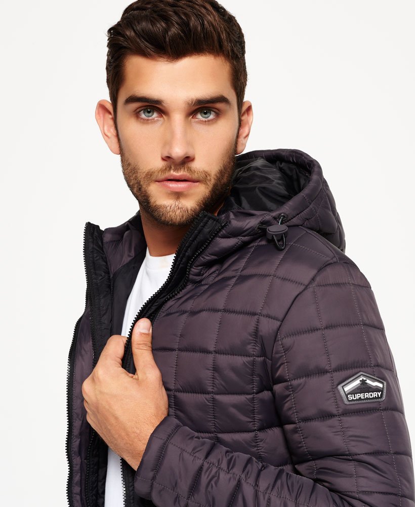 Mens - Box Quilt Fuji Jacket in Charcoal | Superdry