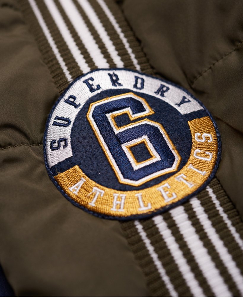 Mens - Kyan Box Quilt Bomber Jacket in Navy/khaki | Superdry