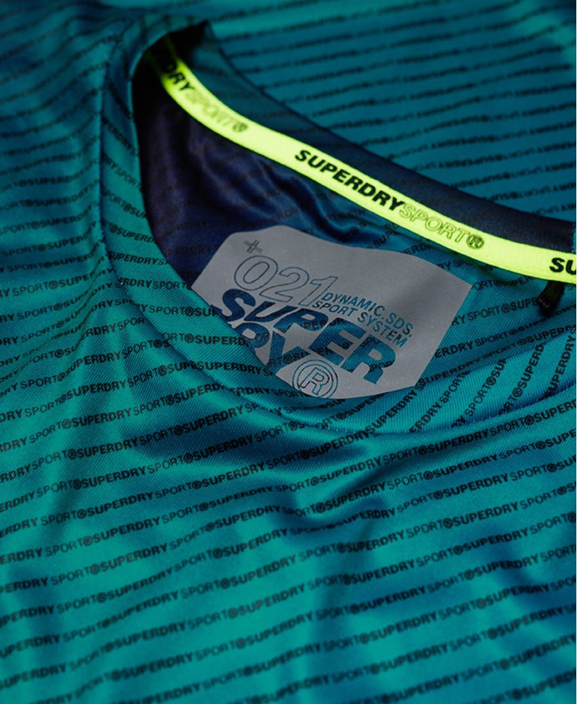 Mens - Active All Over Print T-Shirt in Aqua Blue Ombre | Superdry