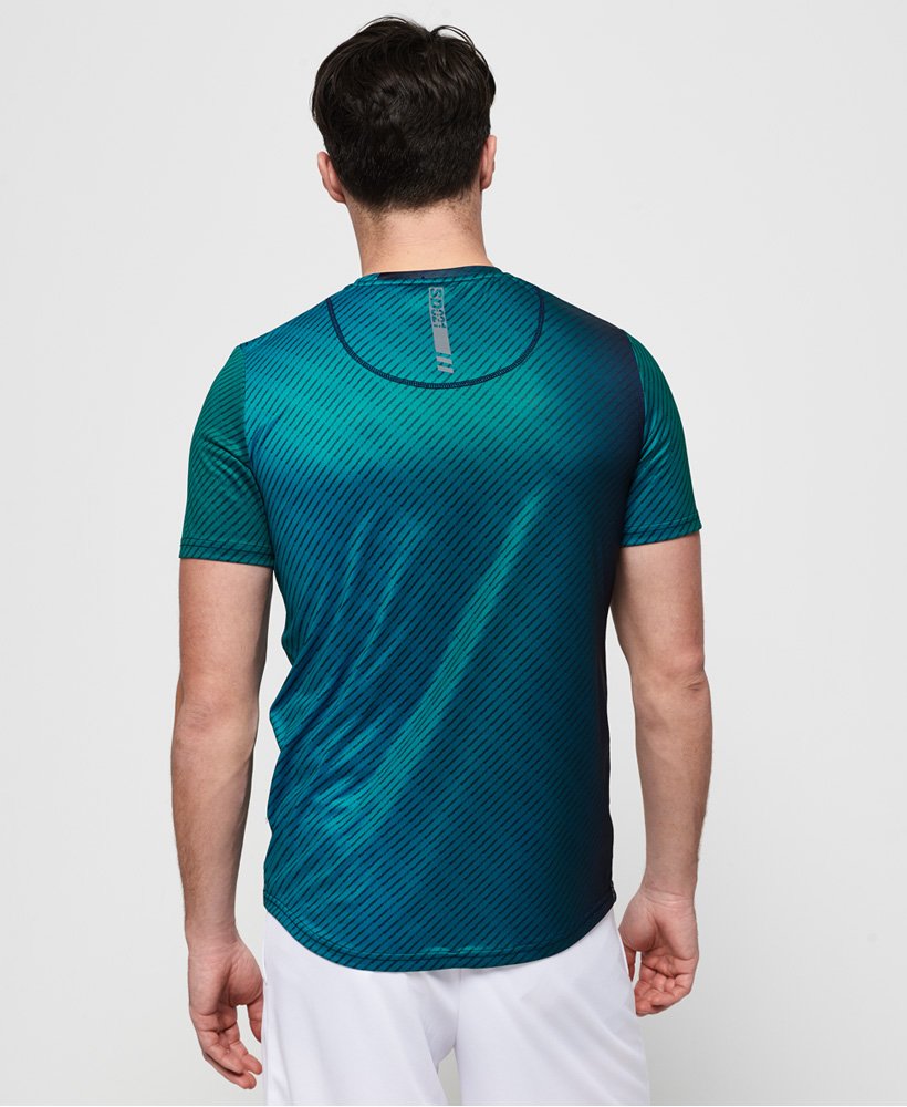 Mens - Active All Over Print T-Shirt in Aqua Blue Ombre | Superdry