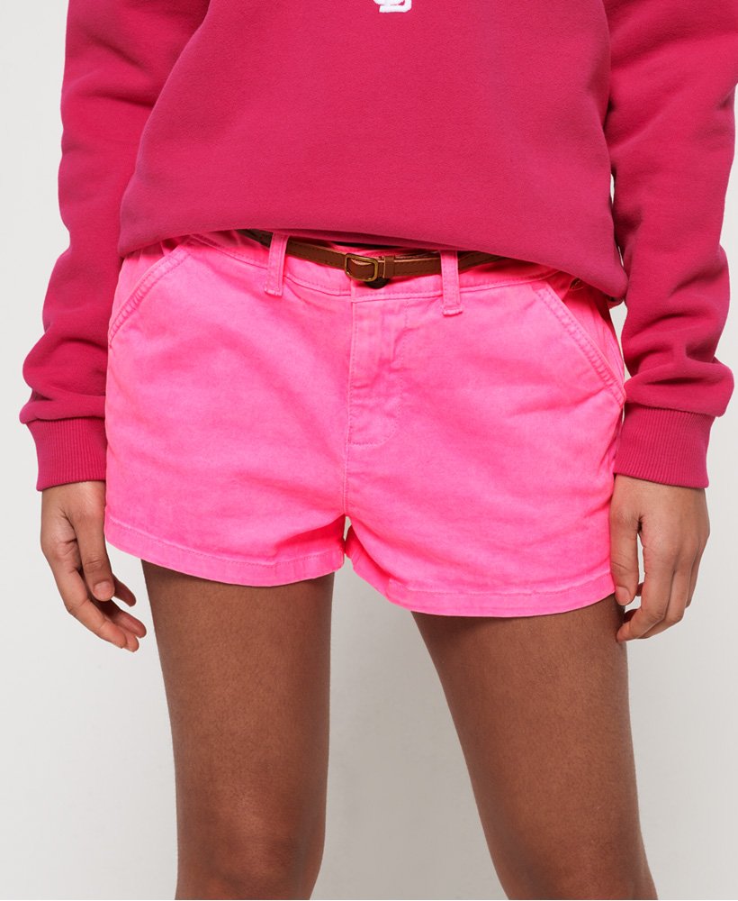 Womens Chino Hot Shorts In Fluro Pink Superdry