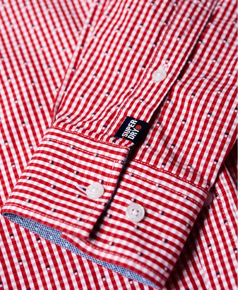 Mens - Premium University Long Sleeve Shirt in Checkers Red Gingham ... Mens - Premium University Long Sleeve Shirt in Checkers Red Gingham ...