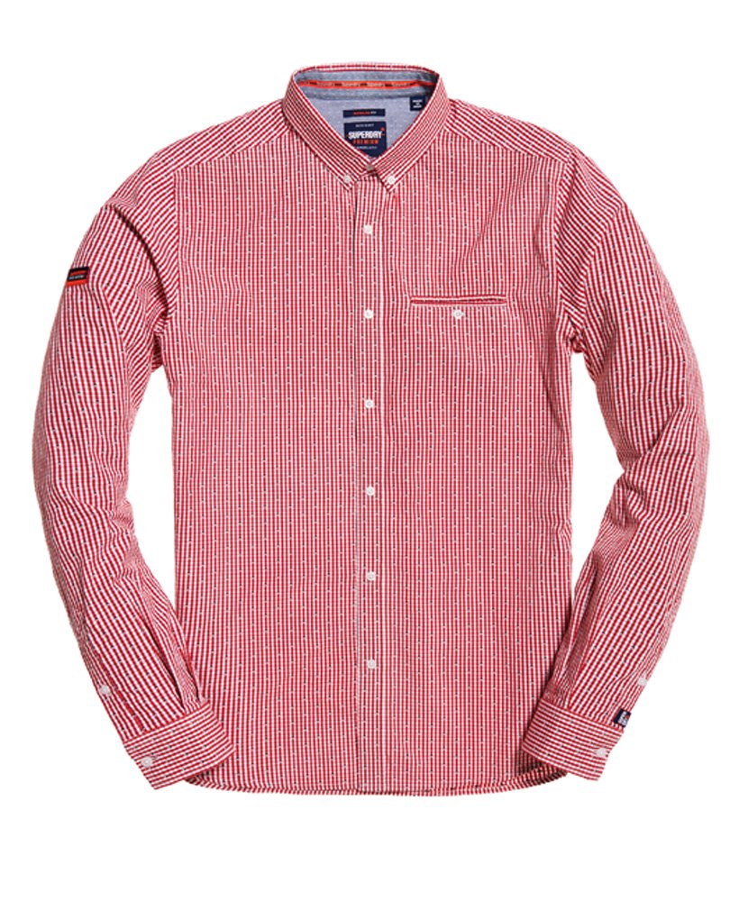 Mens - Premium University Long Sleeve Shirt in Checkers Red Gingham ... Mens - Premium University Long Sleeve Shirt in Checkers Red Gingham ...