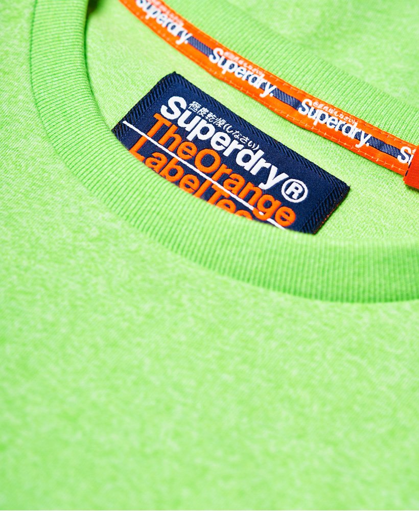 Mens - Orange Label Fluro Grit T-Shirt in Fluro Green Grit | Superdry