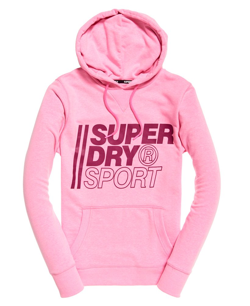 Womens Core Sport Overhead Hoodie In Sugar Pink Marl Superdry