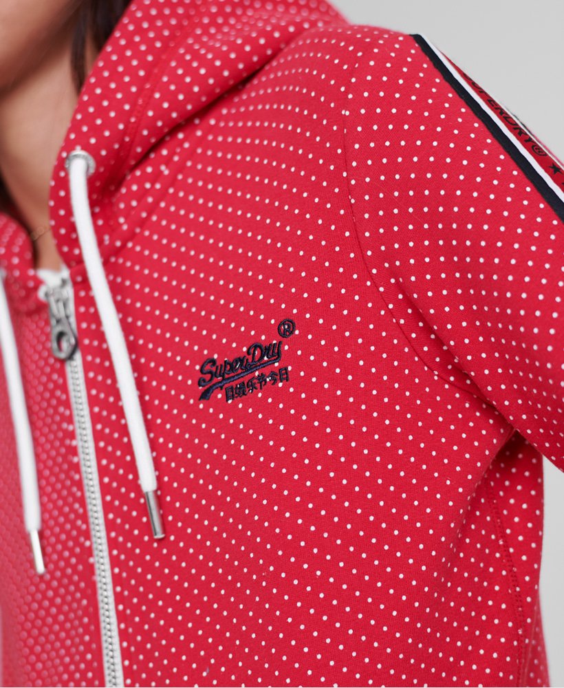 Womens - All Over Print Zip Hoodie in Nautical Red | Superdry