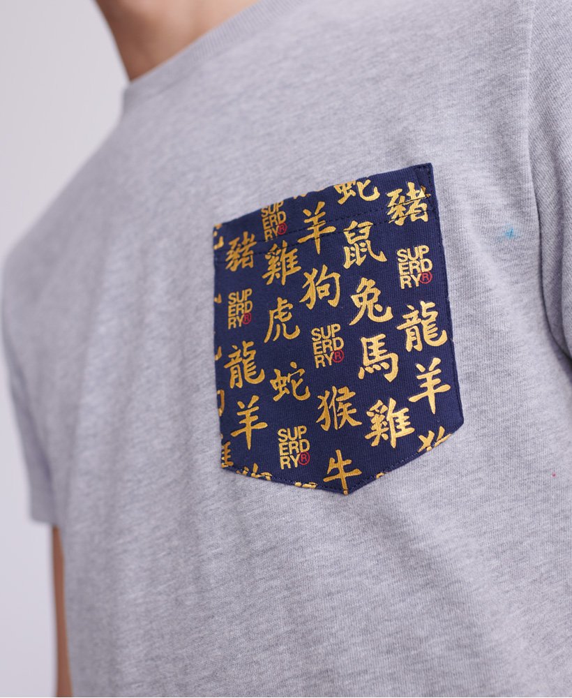 Mens - CNY T-shirt in Grey Marl | Superdry