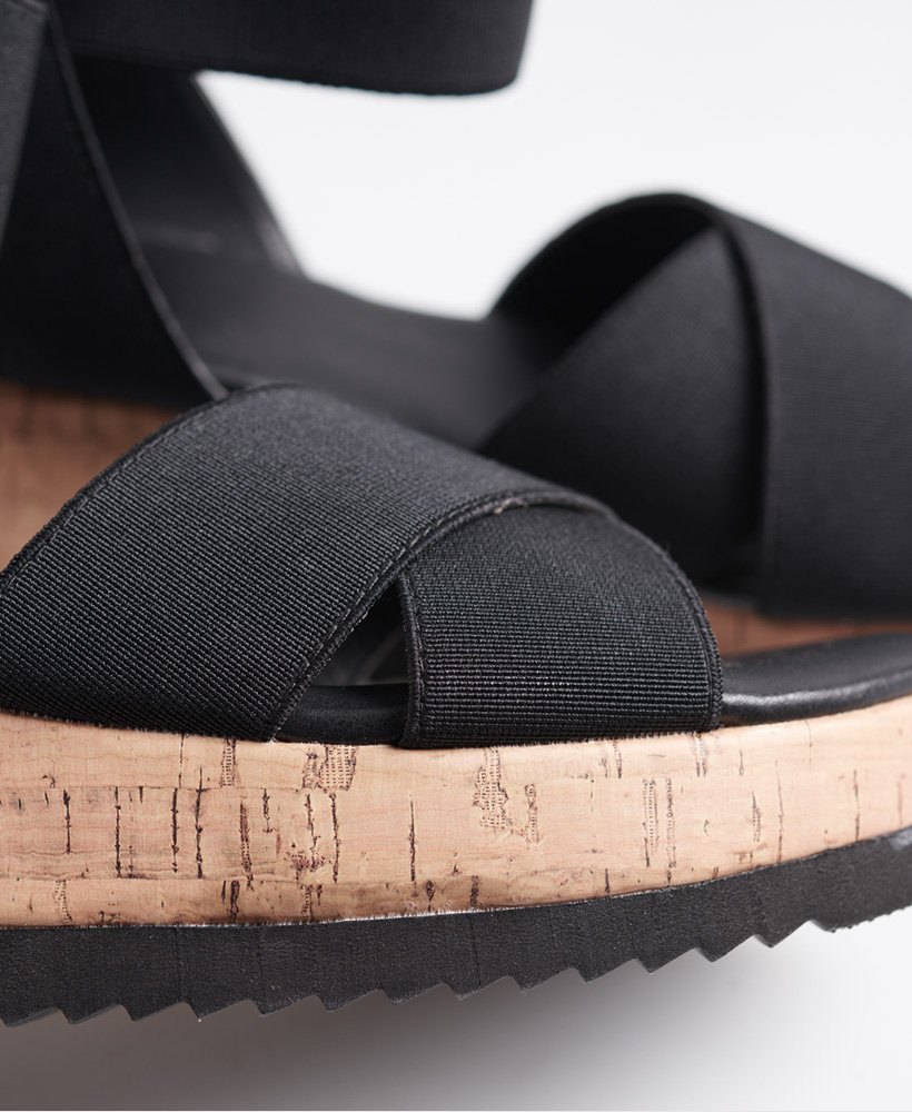 Women’s - Alchemy Cork Effect Sandals in Black | Superdry
