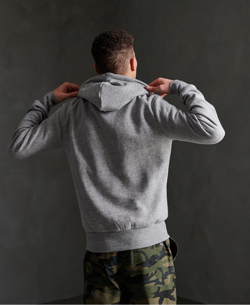 Mens - Vintage Logo Cross Hatch Brushed Hoodie in Collective Dark Grey ...