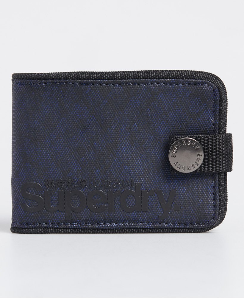 Men’s - Tarp One Popper Wallet in Blue Aop | Superdry