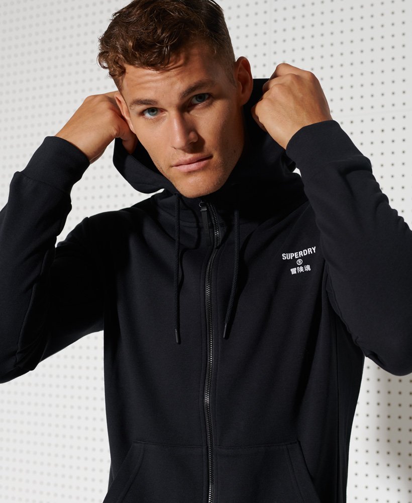 Mens - Training Sport Zip Hoodie in Black | Superdry