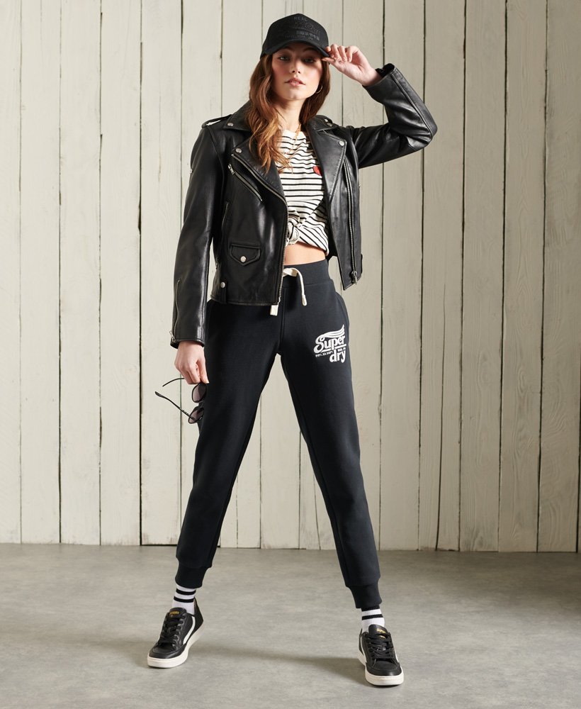 Damen Collegiate Jogginghose Mit Schriftzug Finster Marineblau