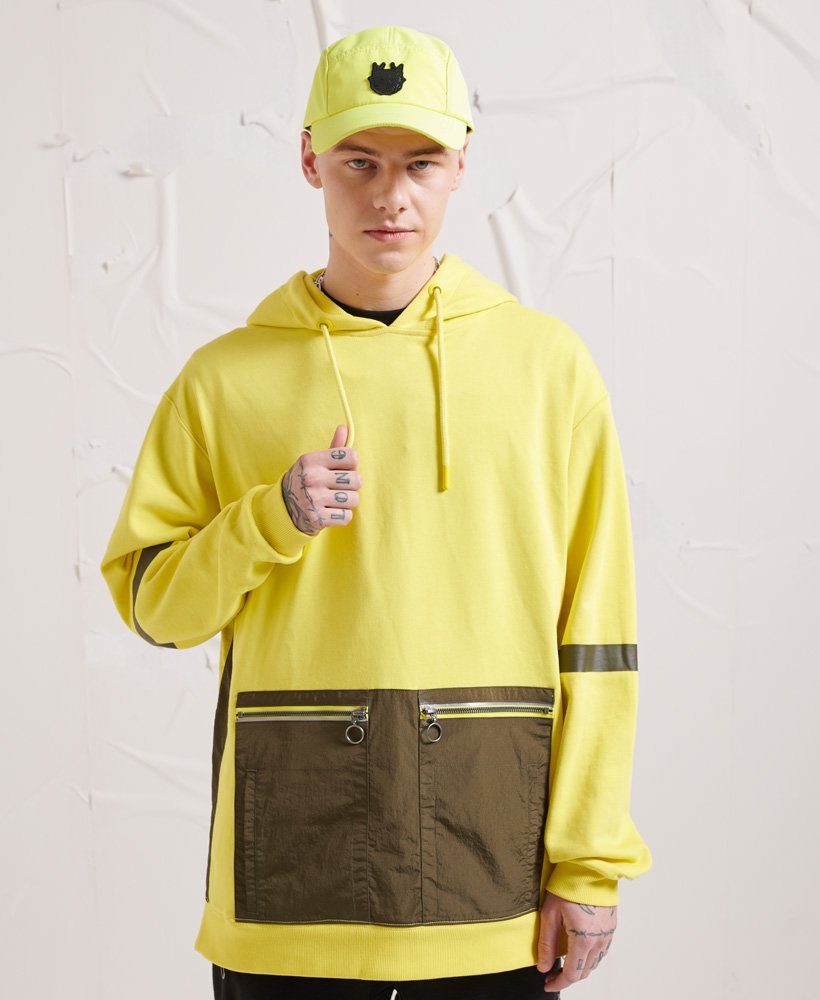 Mens - Tech Code Box Fit Hoodie in Citrus Zest | Superdry