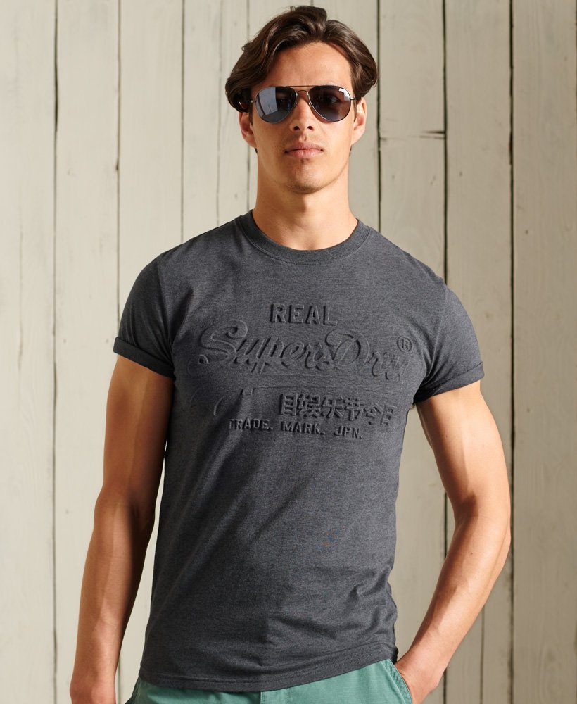 Mens - Vintage Logo Embossed Lightweight T-Shirt in Meteorite Feeder ...
