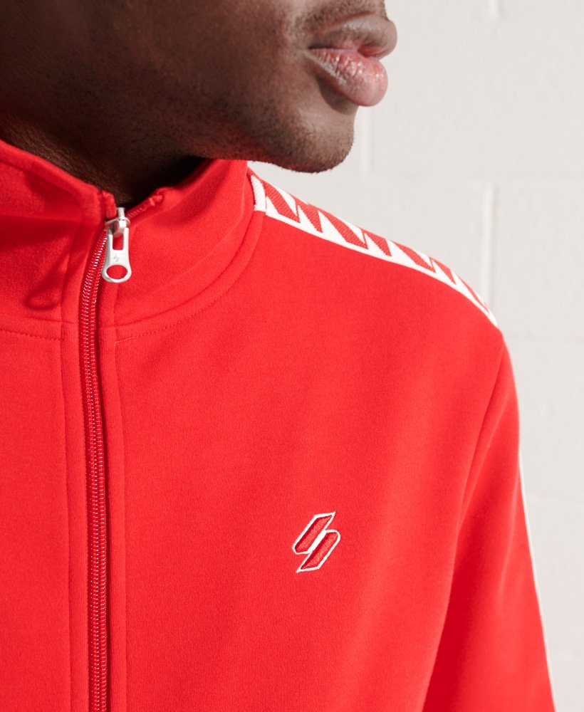 Mens - Code Tape Track Jacket in Risk Red | Superdry