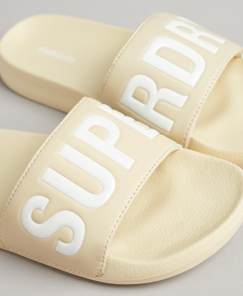 Women’s - Core Pool Sliders in Tapioca/optic | Superdry