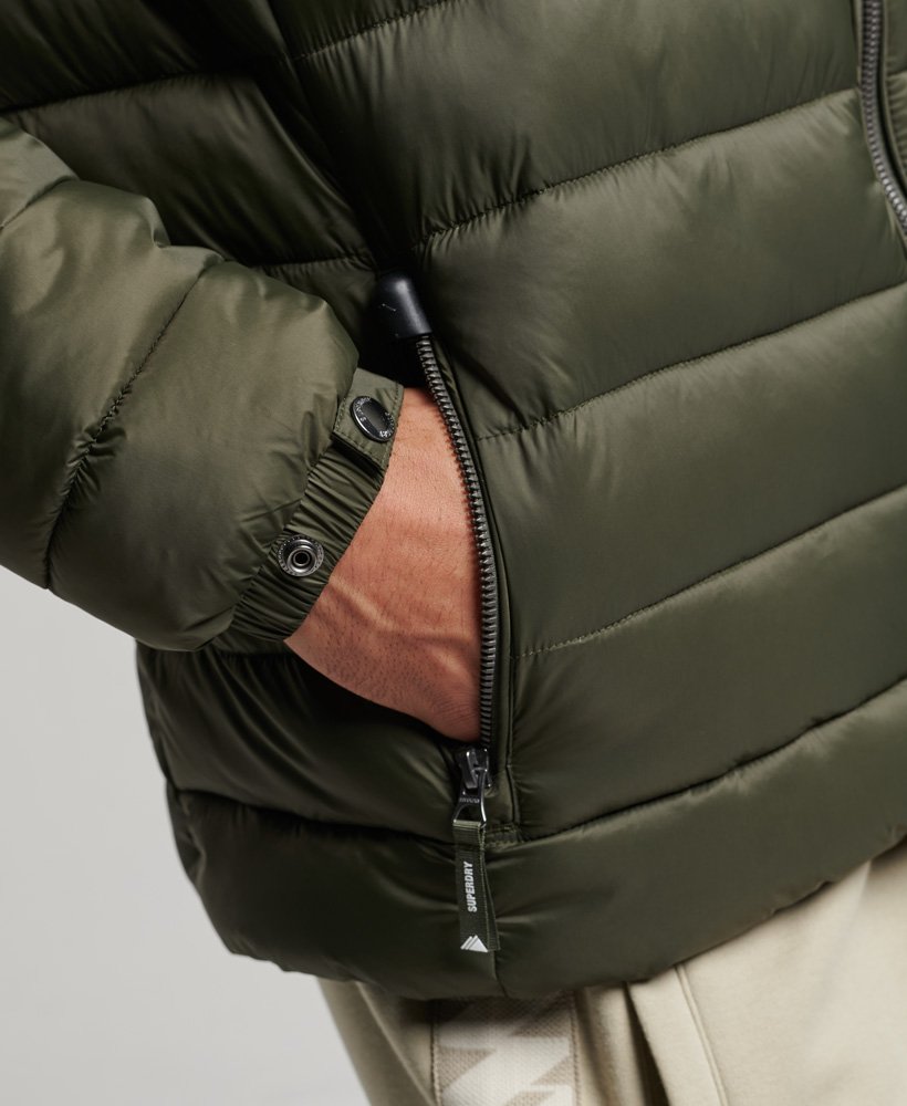 Mens - Hooded Classic Puffer Jacket in Khaki | Superdry