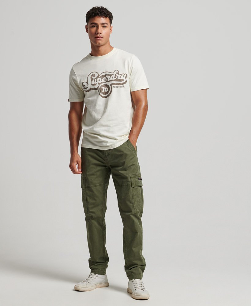 Mens - Nostalgia Script T-Shirt in Midwest Cream | Superdry UK