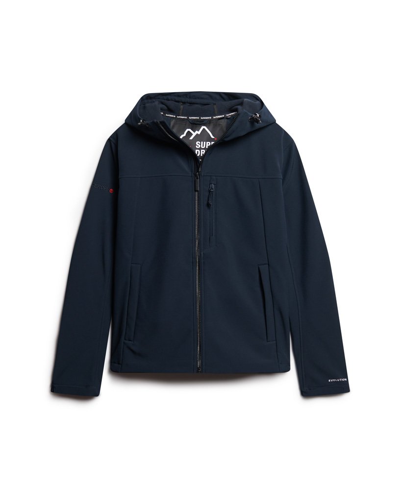 Mens Hooded Soft Shell Jacket In Navy Superdry Uk