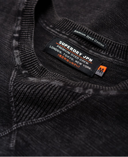 Mens - Garment Dye L.A. Badged Crew Jumper in Coal | Superdry