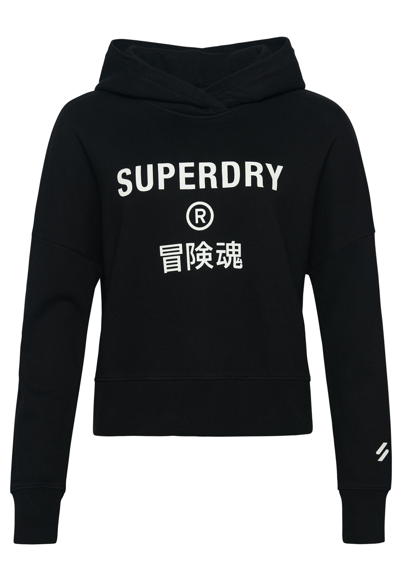 Superdry Damen Gerader Core Sport Kurzhoodie Ebay