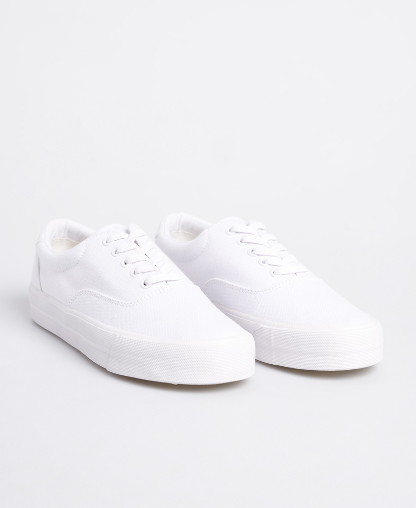 SUPERDRY Classic white canvas pumps trainers platform size 6 for sale ...