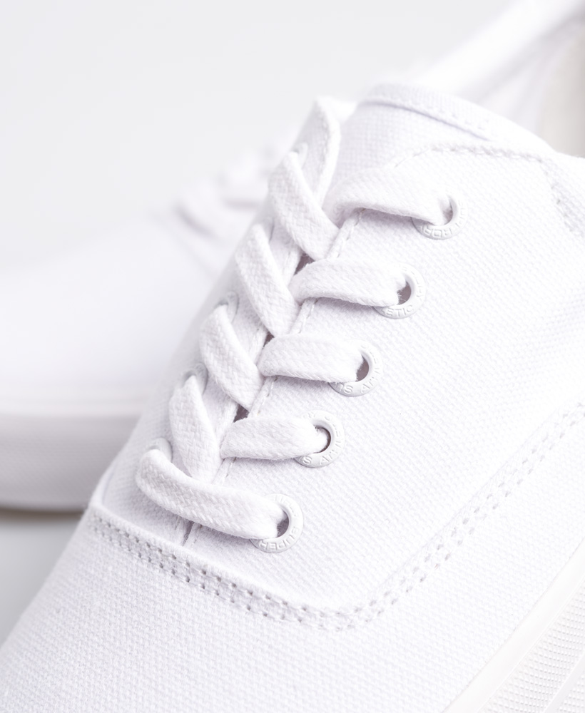 SUPERDRY Classic white canvas pumps trainers platform size 6 for sale ...