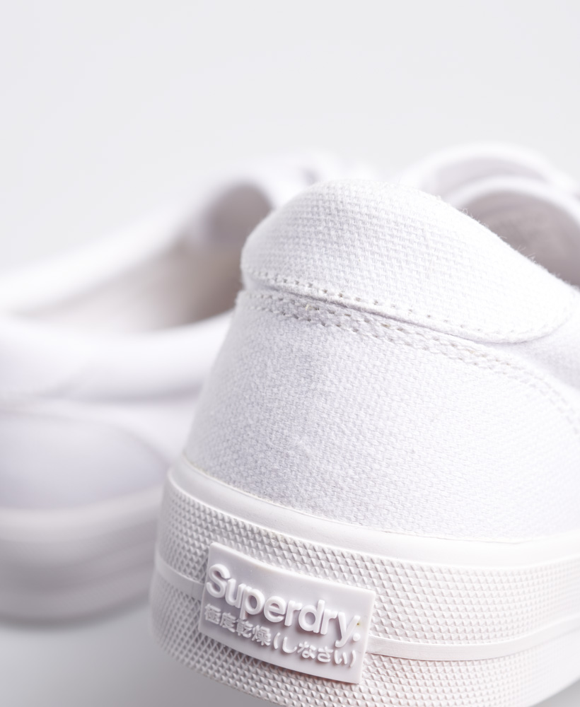 SUPERDRY Classic white canvas pumps trainers platform size 6 for sale ...